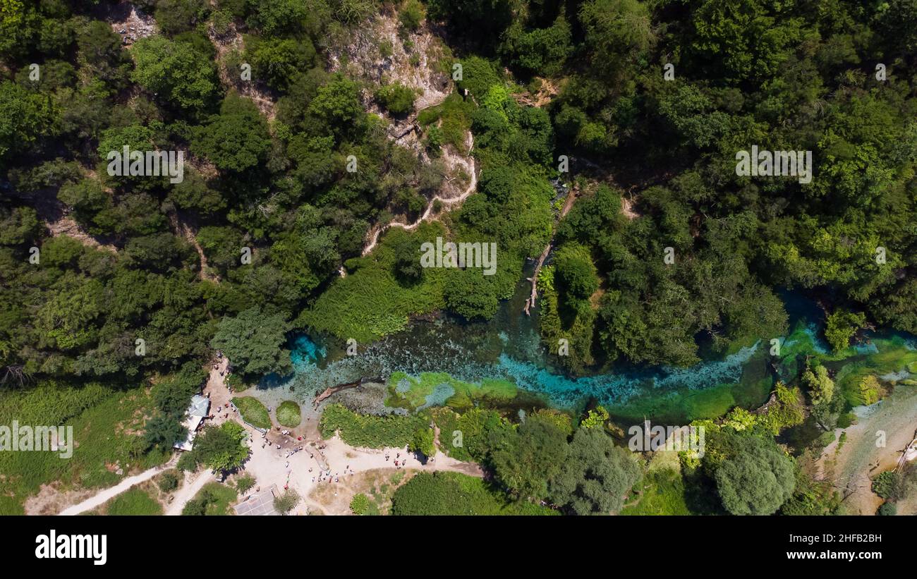 The Blue eye in the south of Albania Stock Photo - Alamy