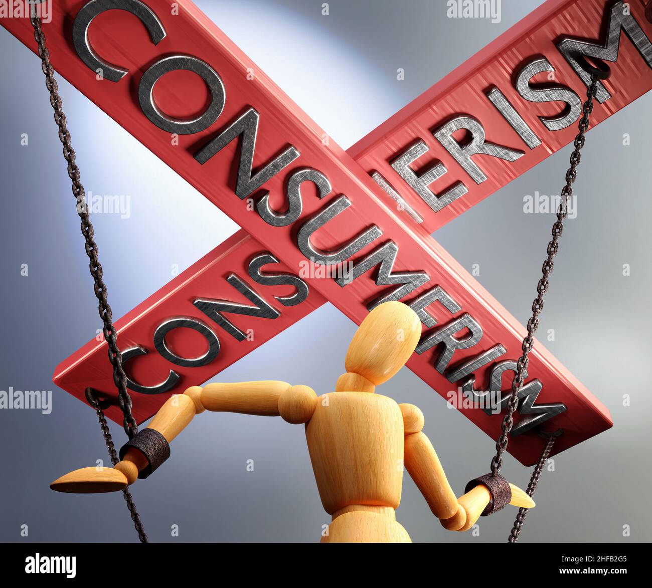 Consumerism control, power, influence and manipulation symbolized by ...