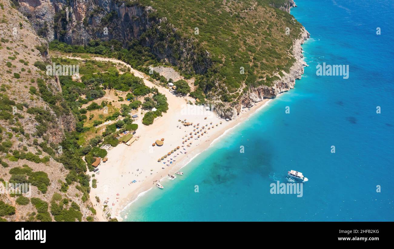 View of Gjipe beach, Albania Stock Photo - Alamy