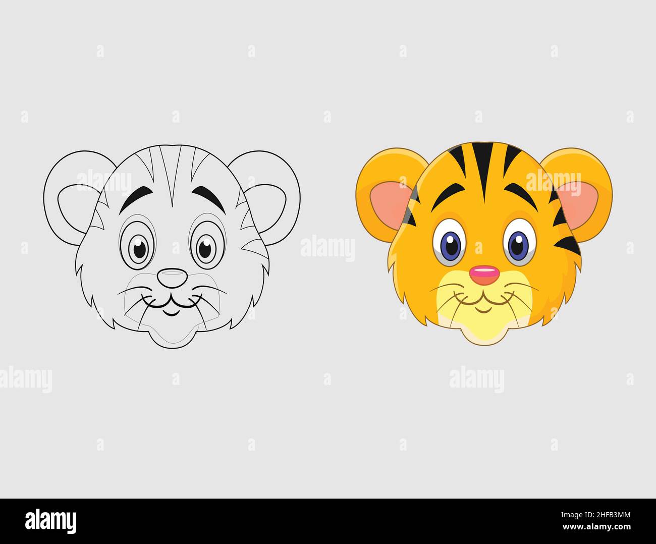 Cute little tiger portrait Vector , Premium Quality Stock Vector Image ...