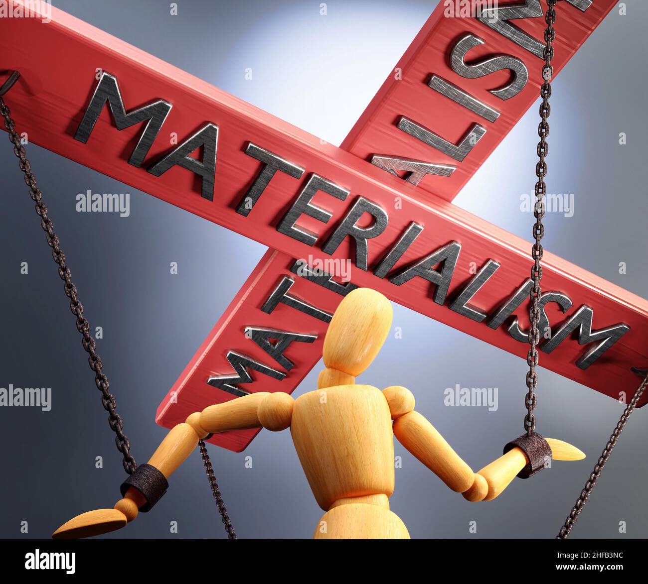 Materialism control, power, influence and manipulation symbolized by ...