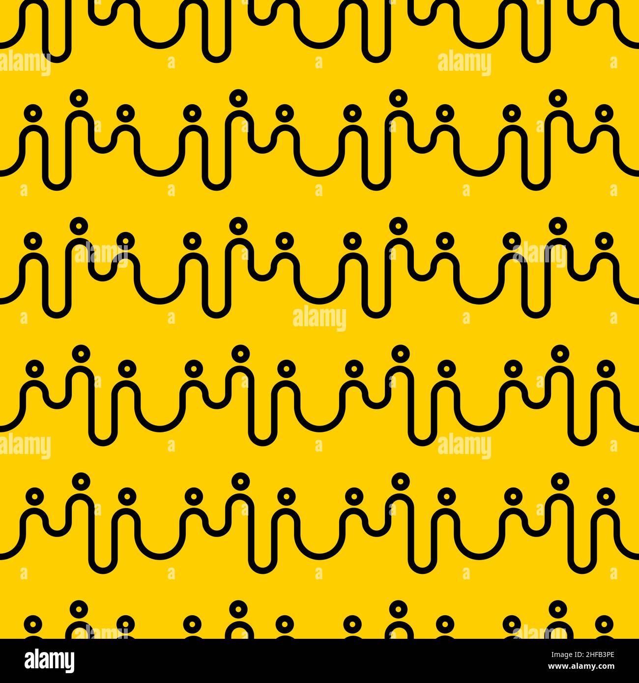 People abstract line seamless pattern. HR background. Networking poster ...