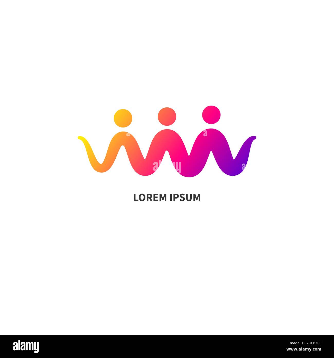 People community line logo. Human resources icon. Teamwork, cooperation ...