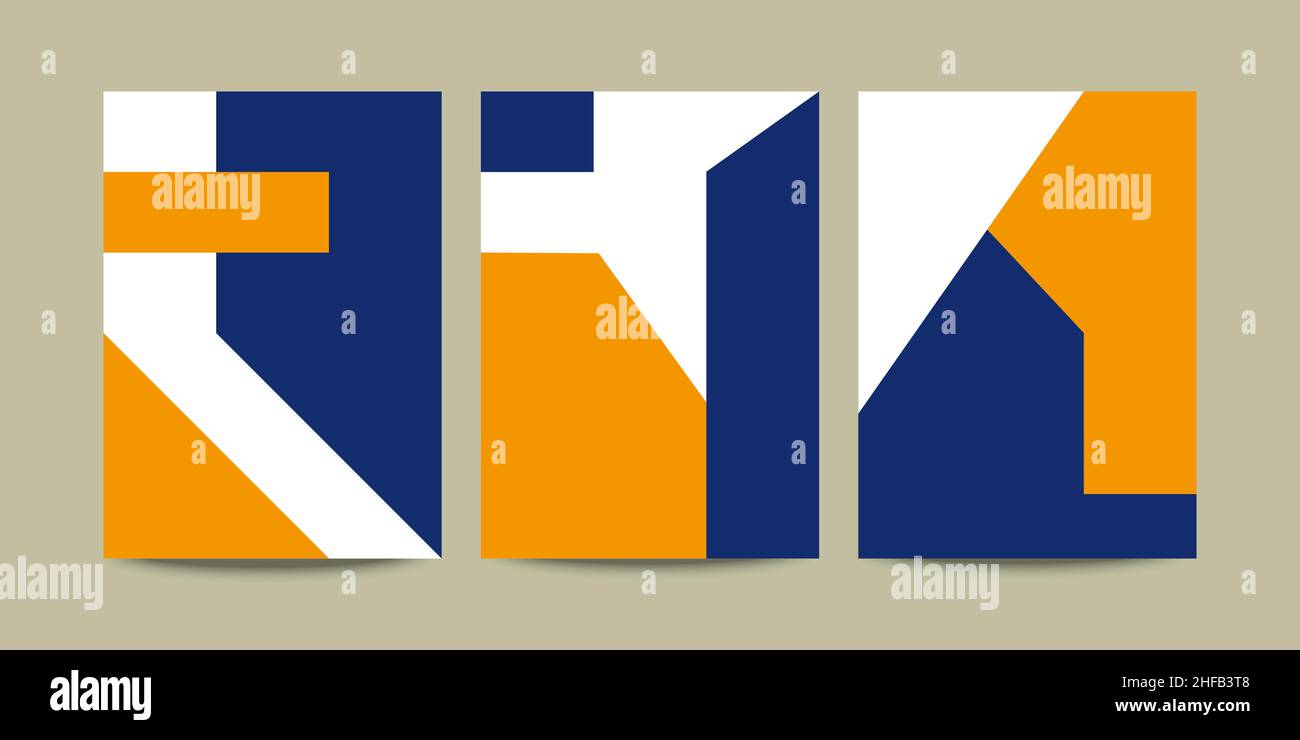Retro 2d poster with geometric shapes. Vintage a4 cover for brochure ...