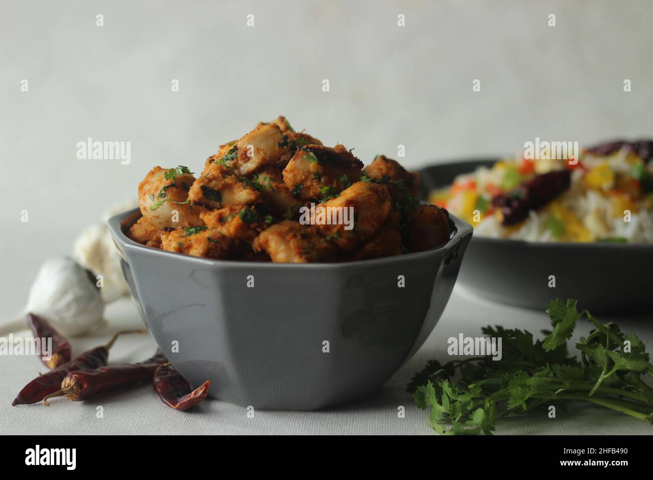 Chilli garlic chicken bites. A pan fried chicken dish with a strong ...