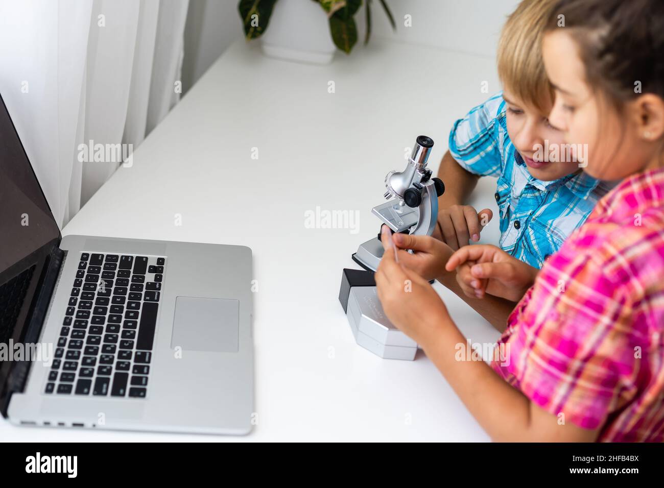 renewable energy, children, technology, science and people concept ...