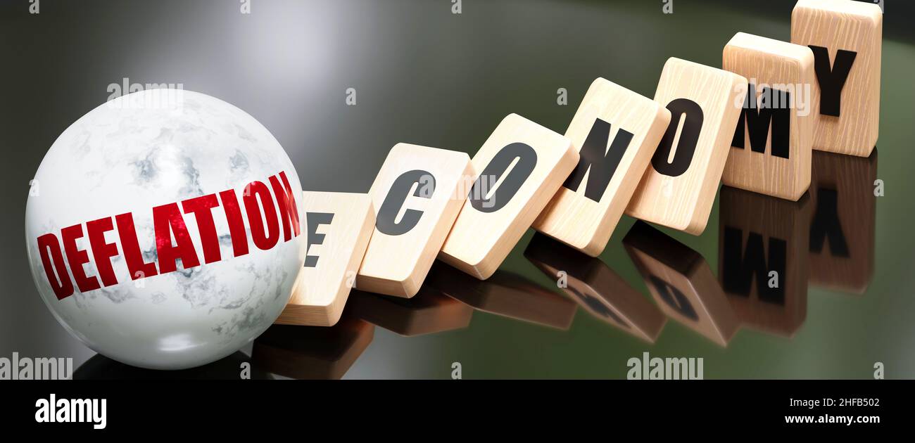 Deflation Economy And A Domino Effect Chain Reaction In The Economy