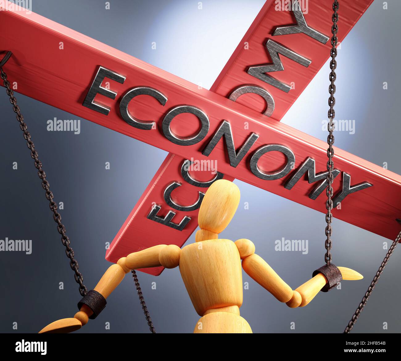 Economy control, power, influence and manipulation symbolized by ...