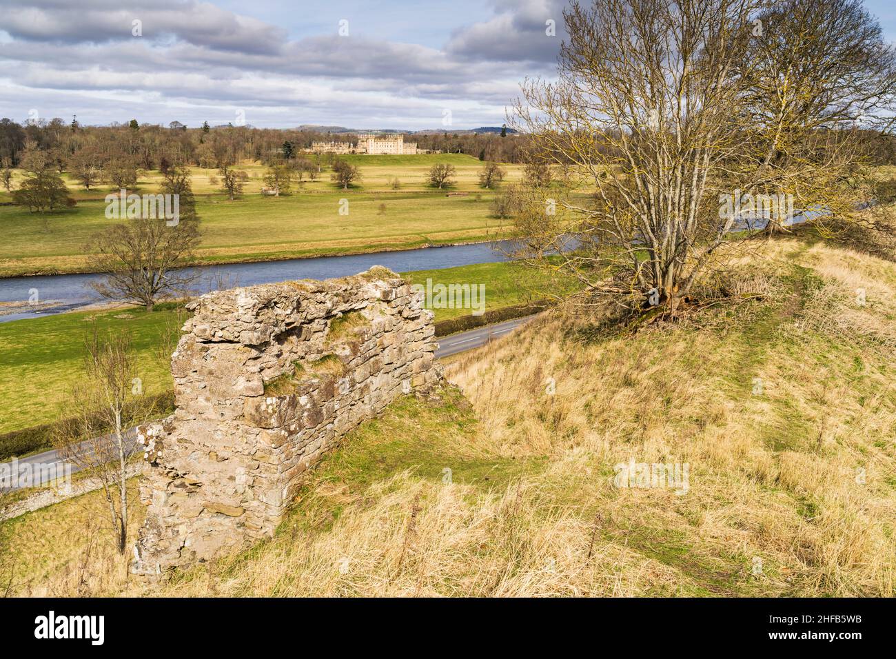 Floors Castle, seat of the Duke of Roxburghe, seen from the mound and ...