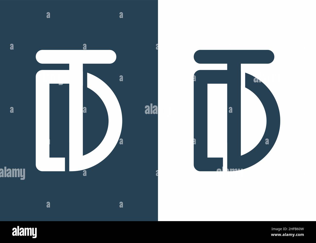 Unique and modern DT or TD initial letter design Stock Vector Image ...