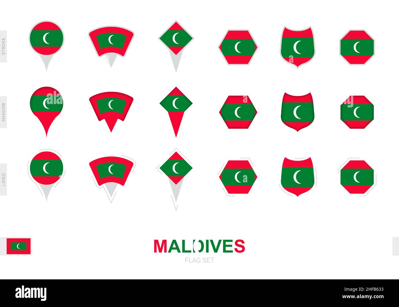 Maldives official flag Stock Vector Images - Alamy