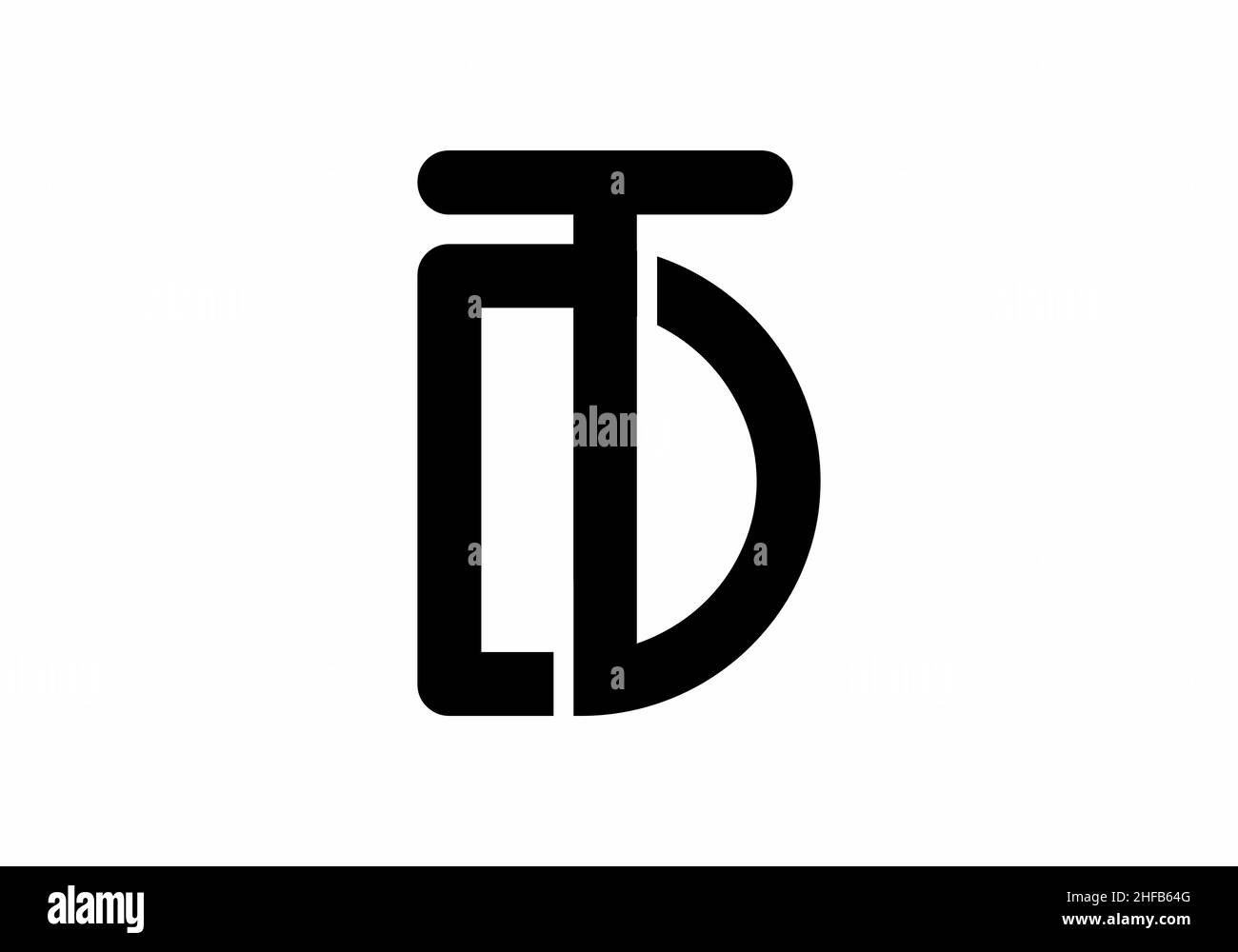 Unique and modern DT or TD initial letter design Stock Vector Image ...