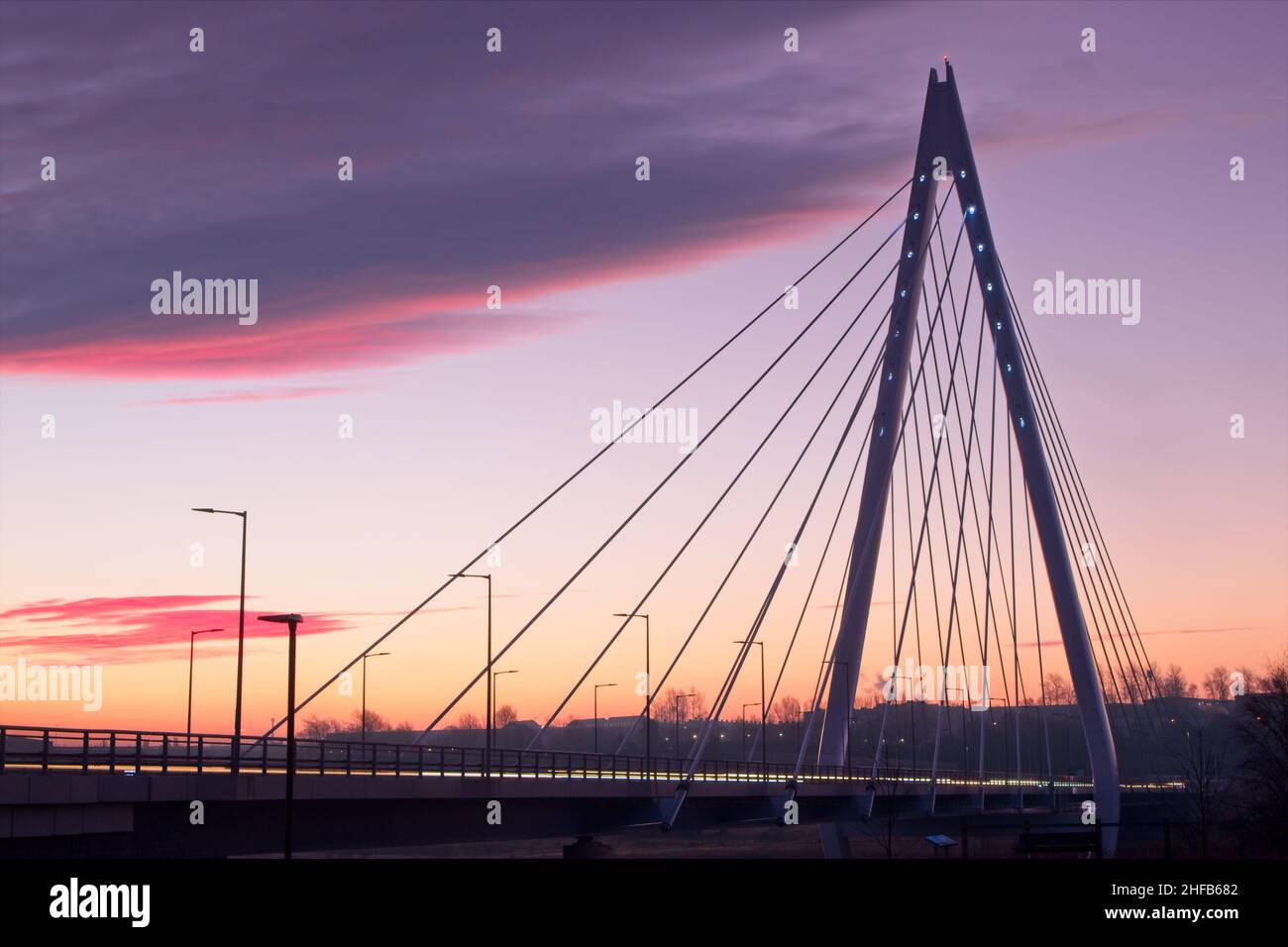 The Northern Spire Bridge opened to traffic in 2018 and crosses the ...