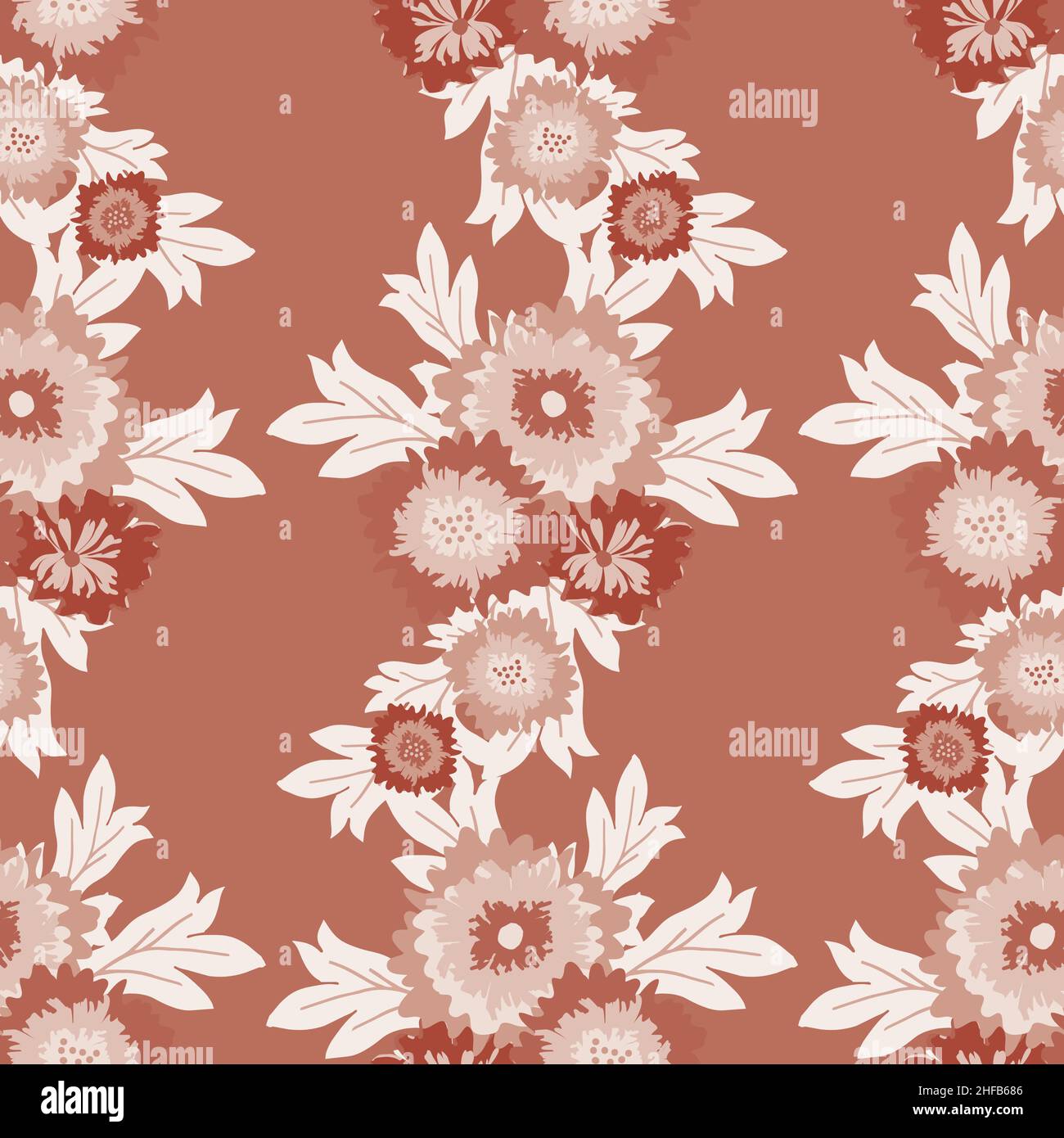 Blanket flower bouquet vector seamless botanical pattern background ...