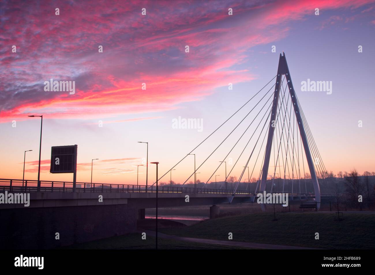 The Northern Spire Bridge opened to traffic in 2018 and crosses the ...