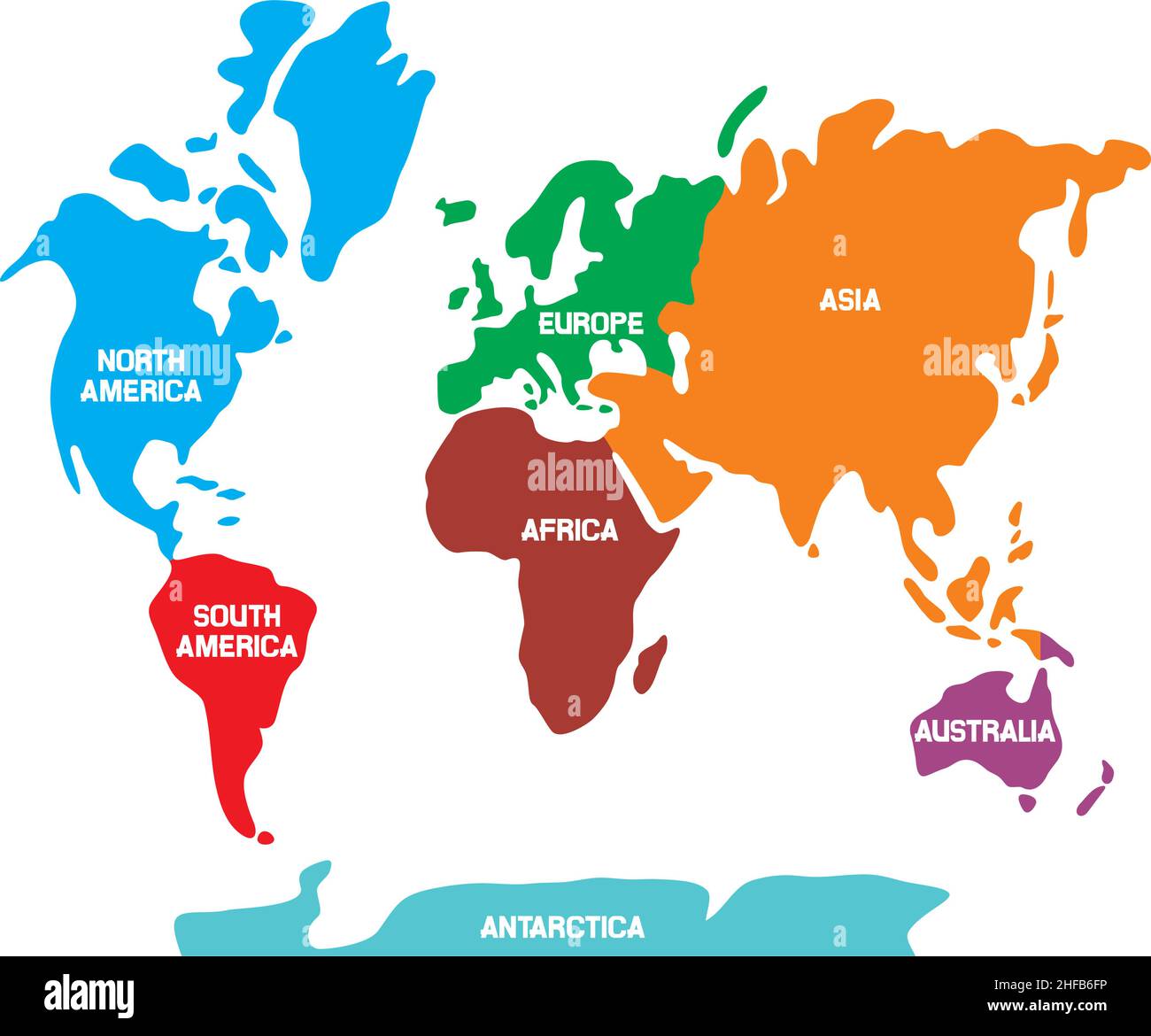 World map with continents vector illustration Stock Vector Image & Art ...