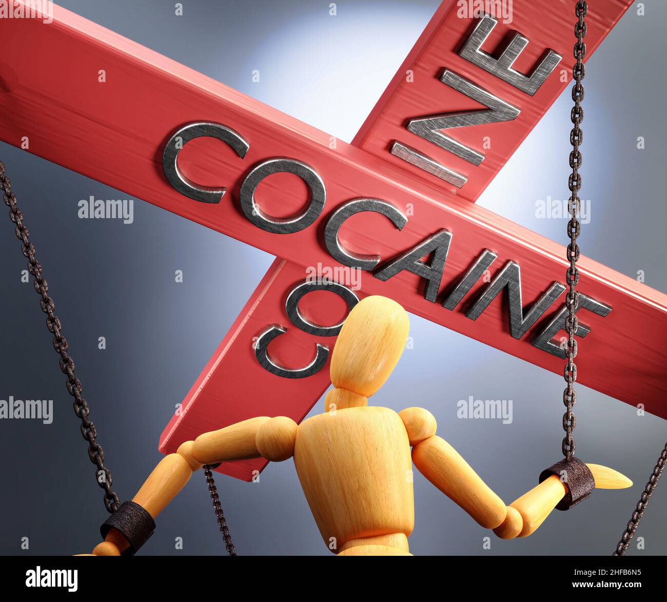 Cocaine control, power, influence and manipulation symbolized by ...