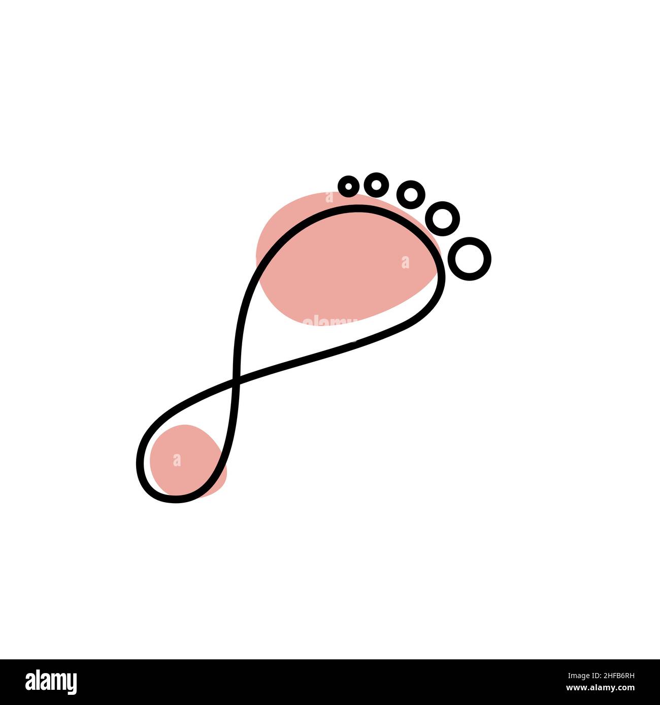 Podologist logo. Foot hand drawn icon. Pedicure symbol, foot with ...