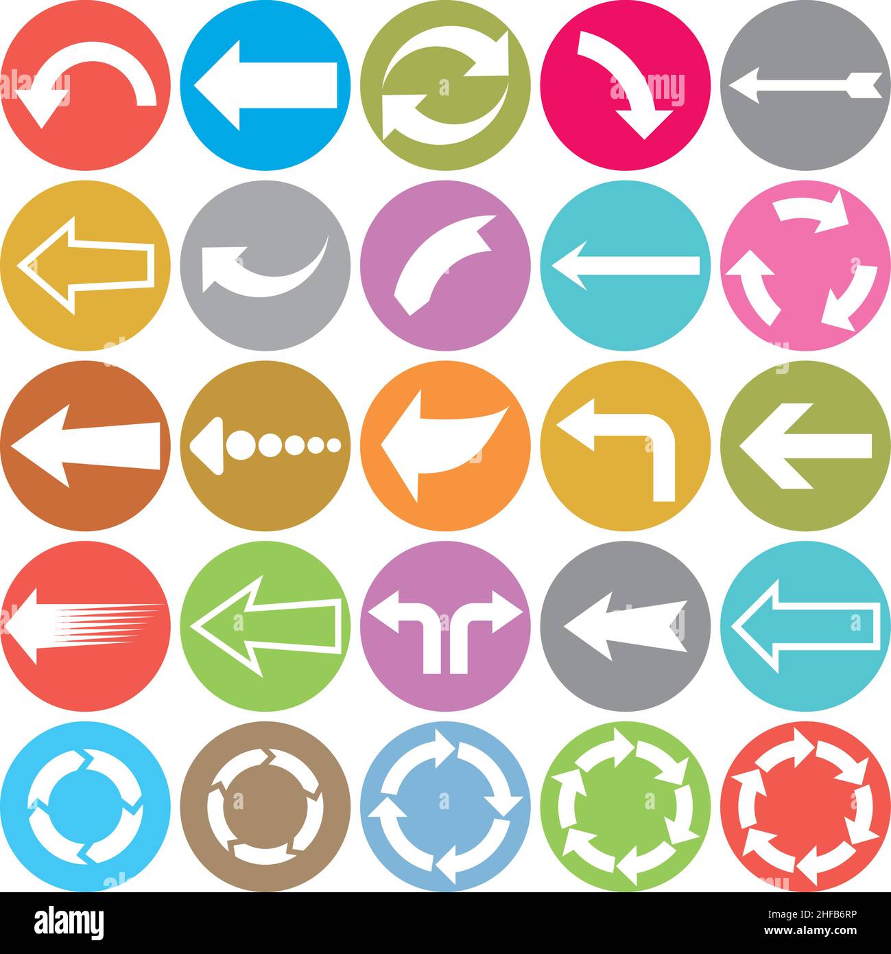 Arrows flat icons collection vector illustration Stock Vector Image & Art - Alamy