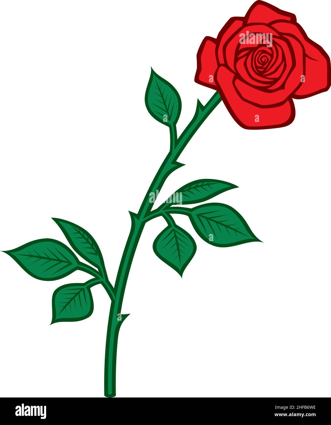 Red rose vector illustration Stock Vector Image & Art - Alamy