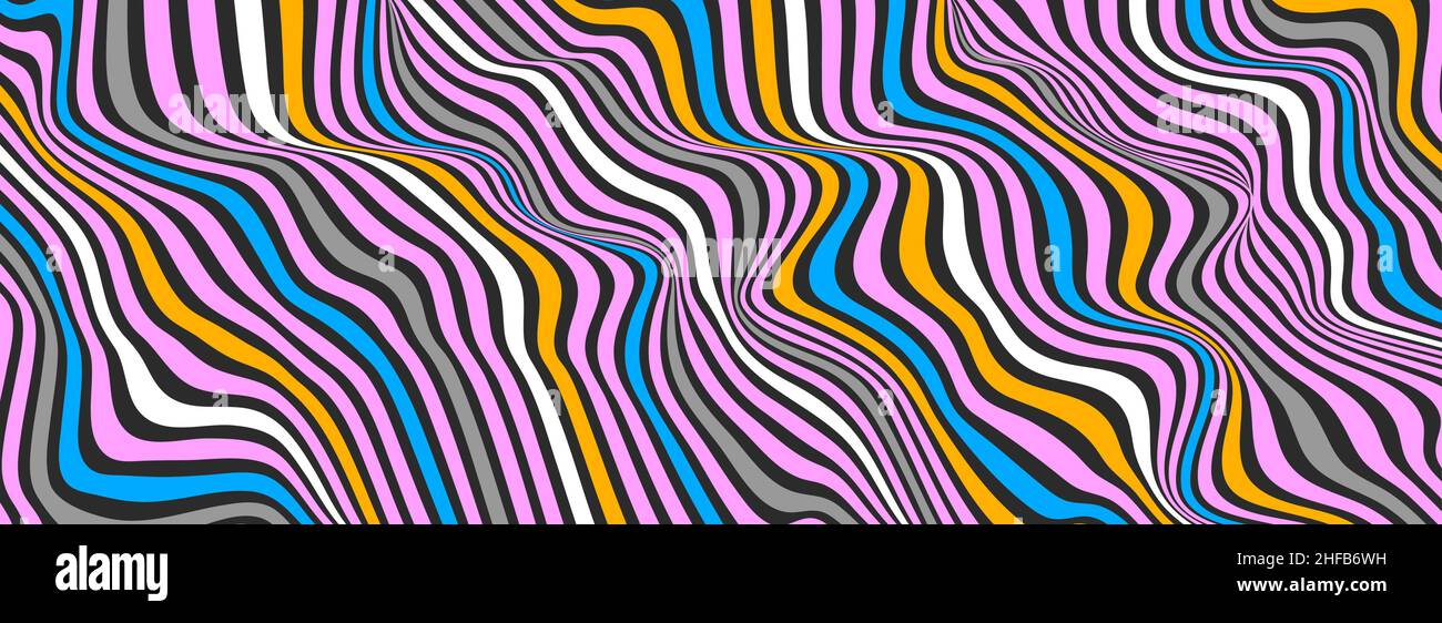 Distortion lines background. Distort stripes, abstract modern pattern ...