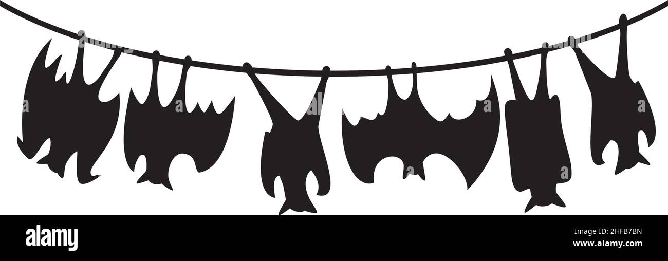 Bats hanging vector illustration Stock Vector Image & Art - Alamy