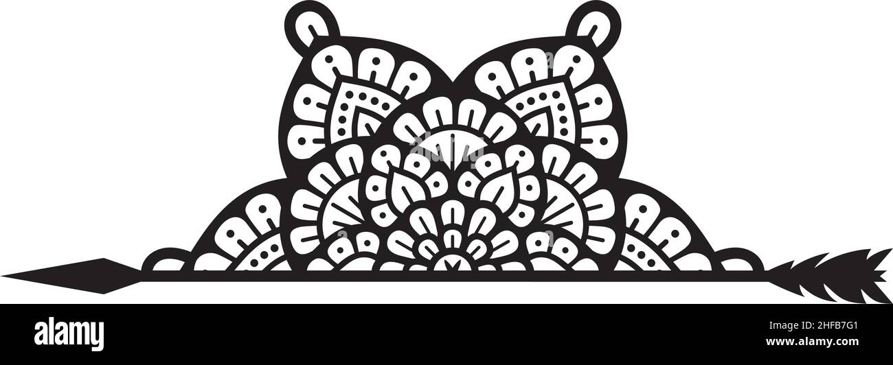 Half mandala and arrow symbol vector illustration Stock Vector Image ...