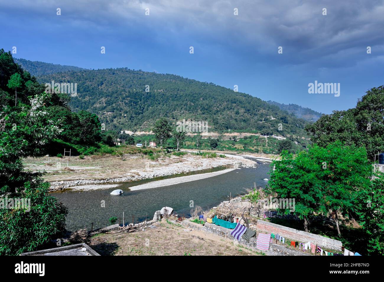 side view of river , with blue sky Stock Photo - Alamy