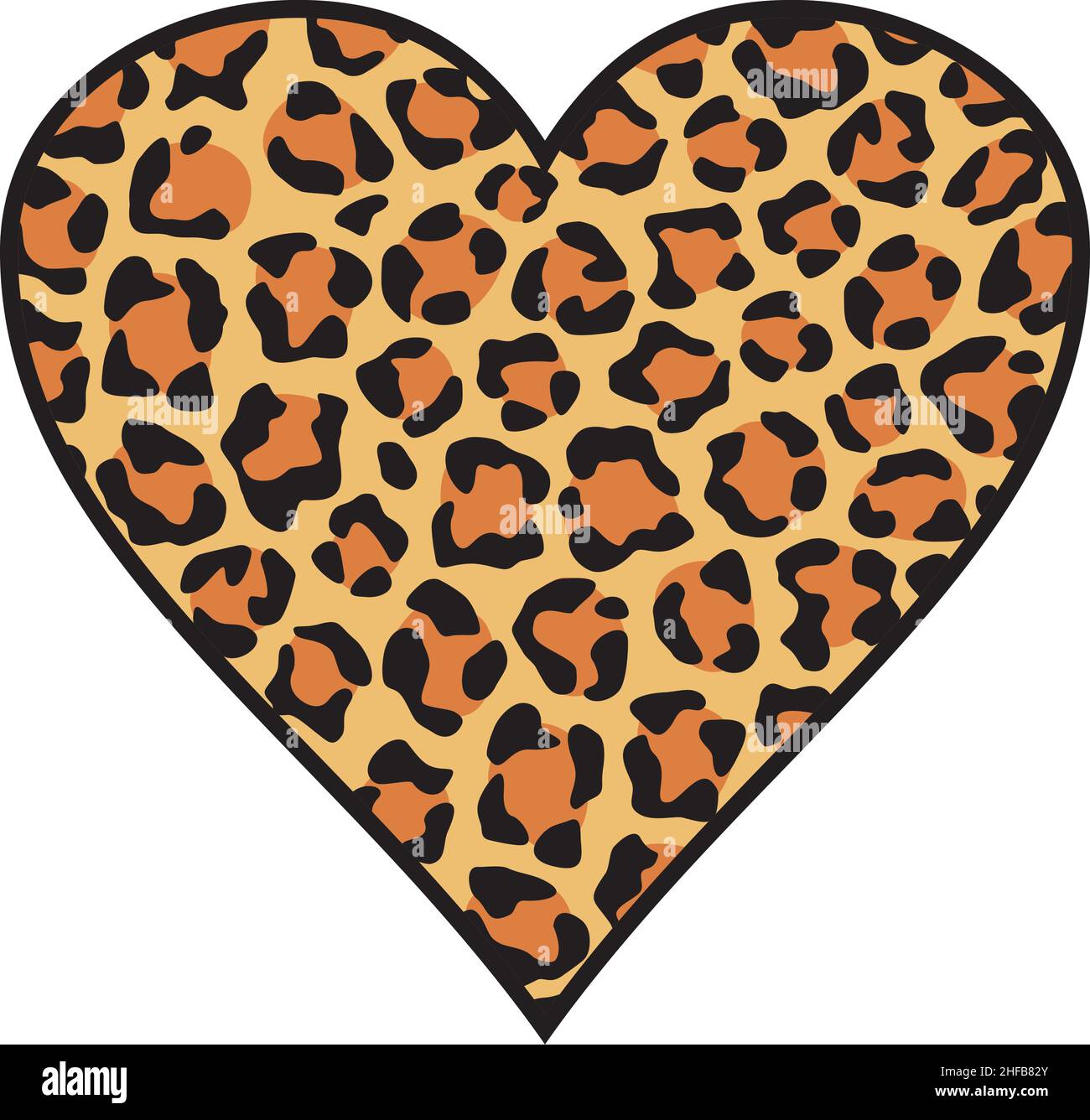 Leopard heart skin background (pattern). Vector illustration Stock ...