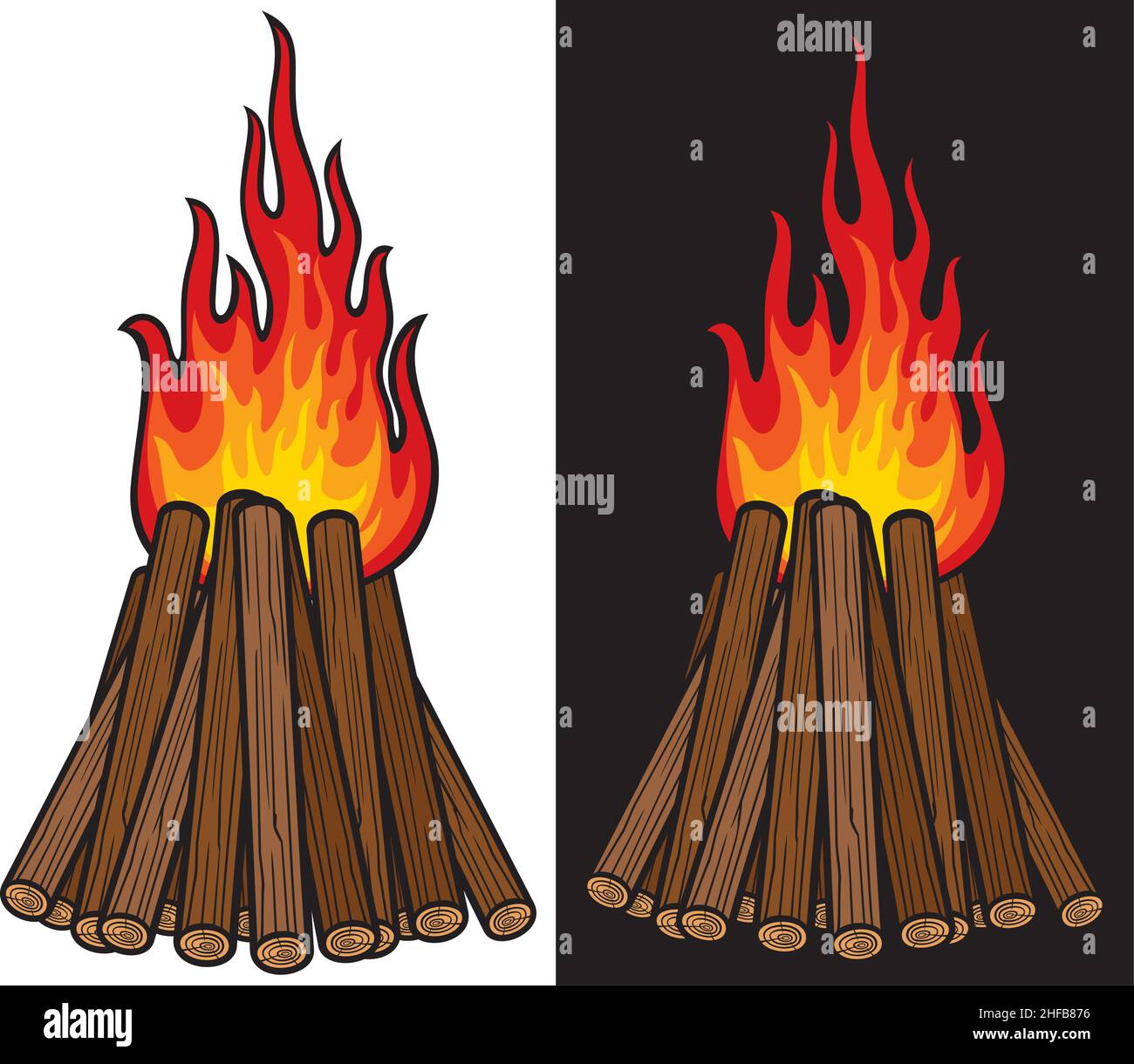 Big bonfire vector illustration Stock Vector Image & Art - Alamy