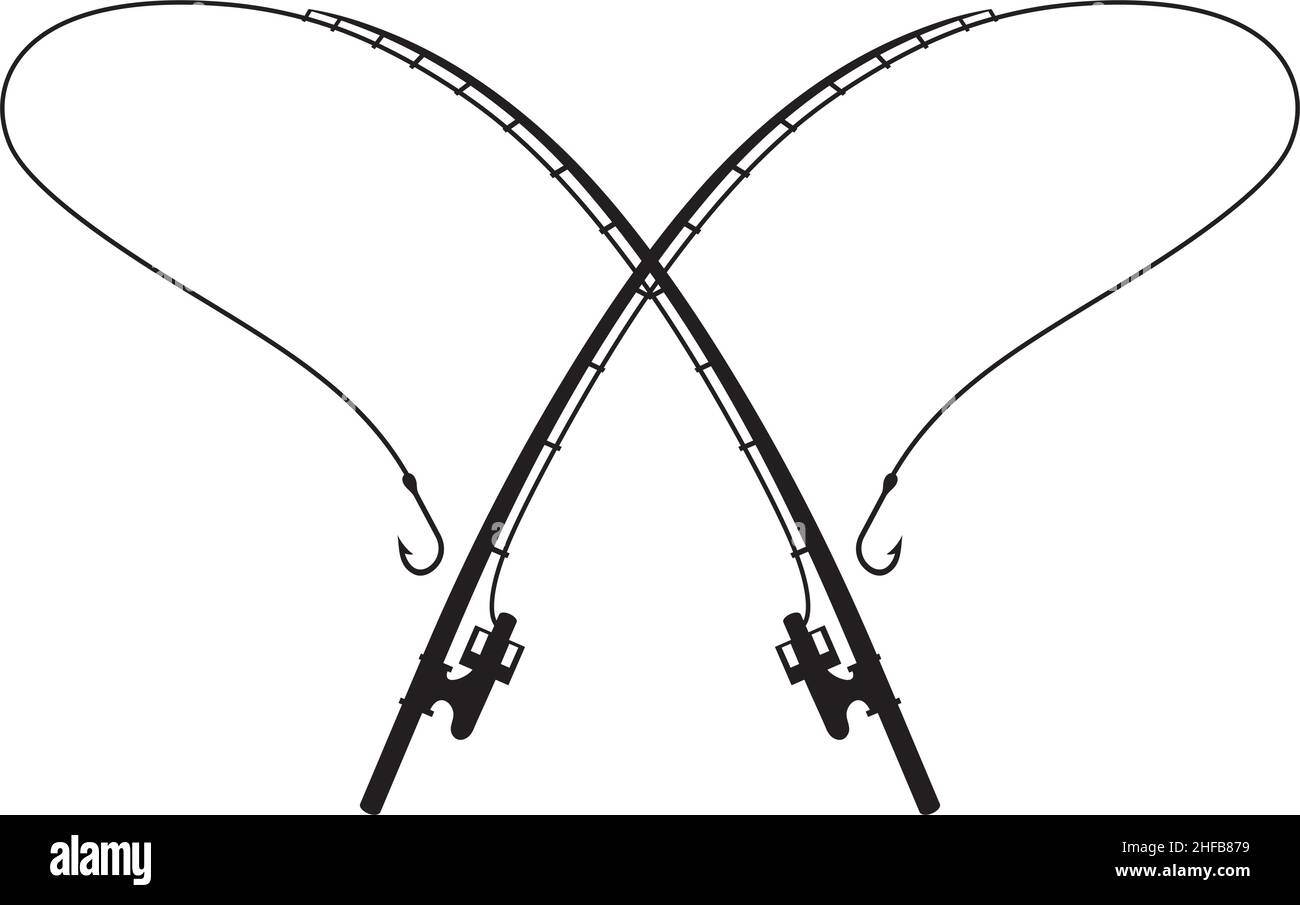 Fish rods tackle fishing Stock Vector Images - Alamy