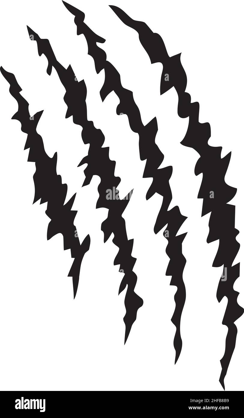 Monster claw black white vector illustration Stock Vector Image & Art ...