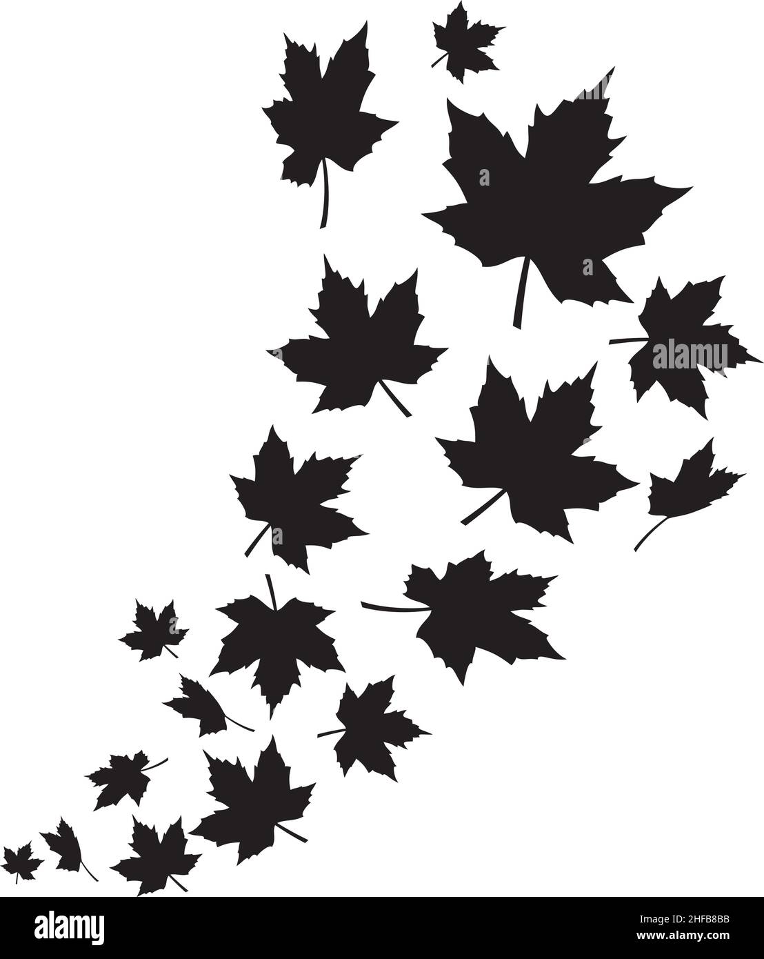 Swirl of falling maple leaves vector illustration Stock Vector Image ...