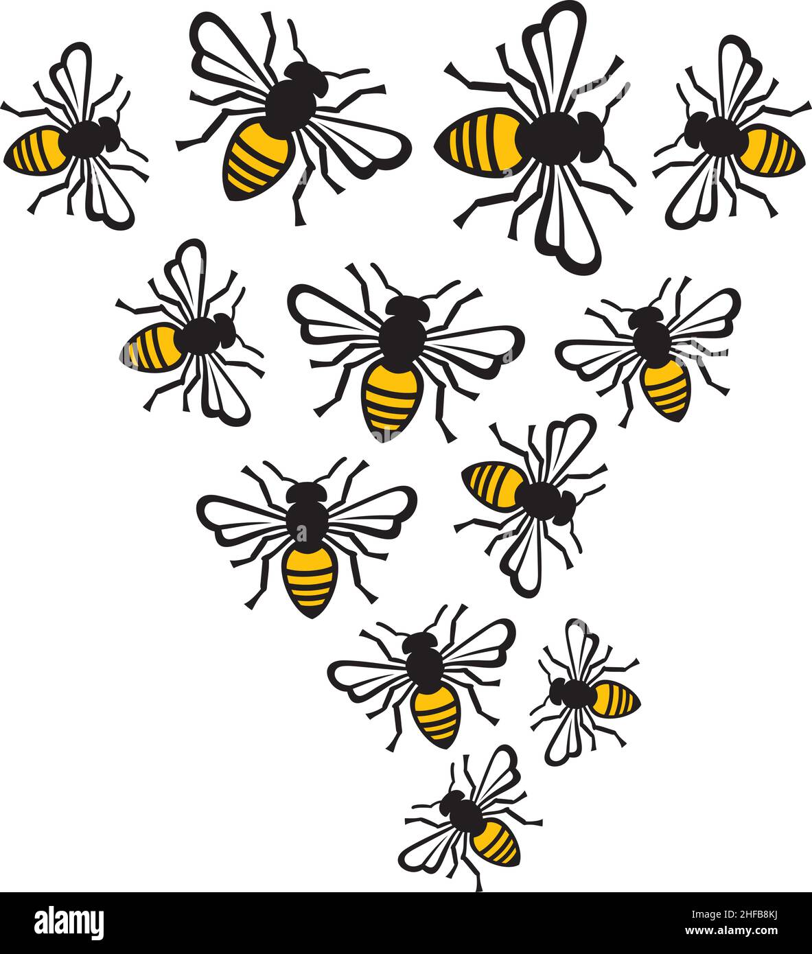 Flying bee vector illustration (swarm Stock Vector Image & Art - Alamy