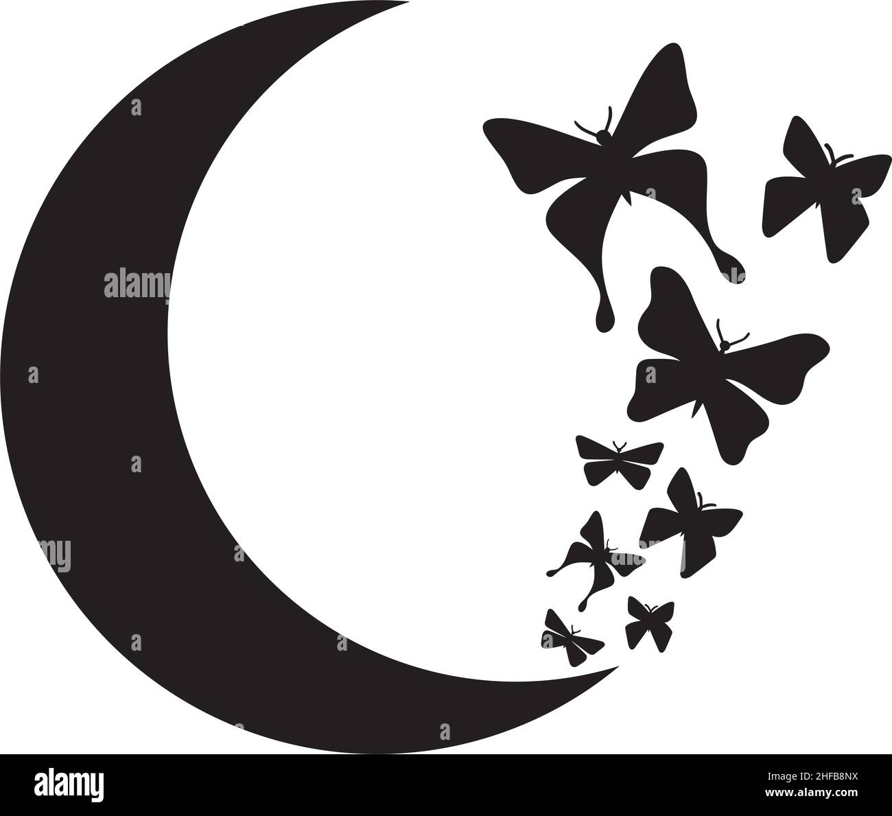 Moon butterfly icon (vector illustration Stock Vector Image & Art - Alamy