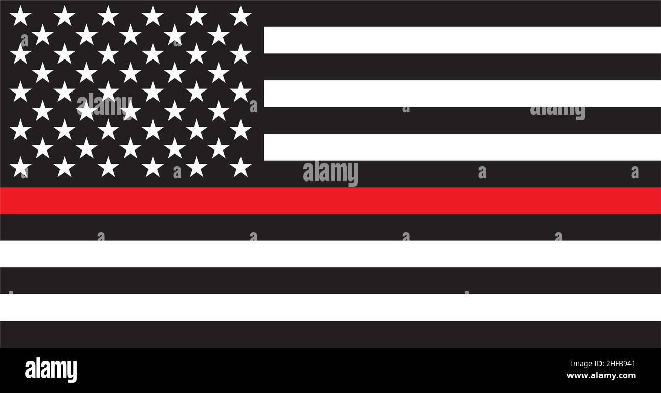 Thin Red Line American Flag Vector Illustration Stock Vector Image ...