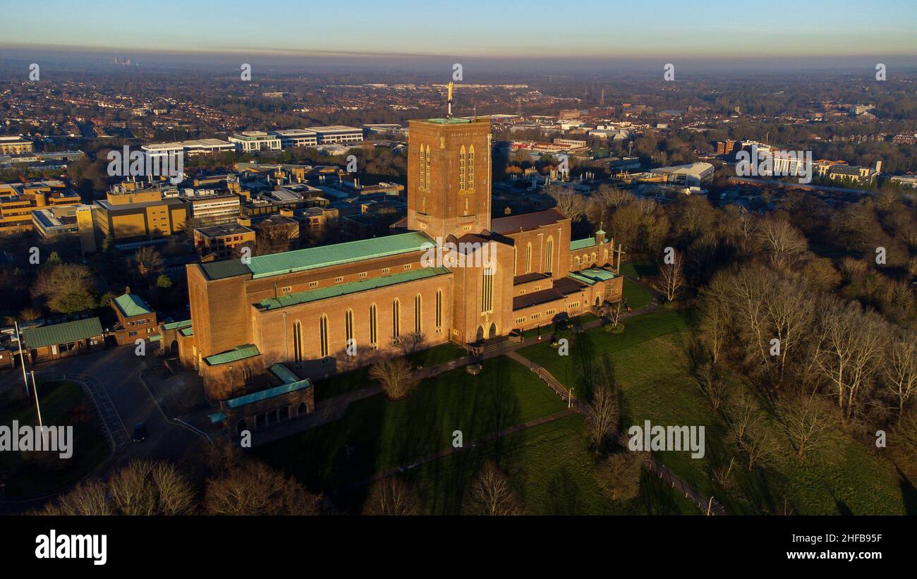 An aerial view of Guildford Cathedral, Surrey, England Stock Photo - Alamy