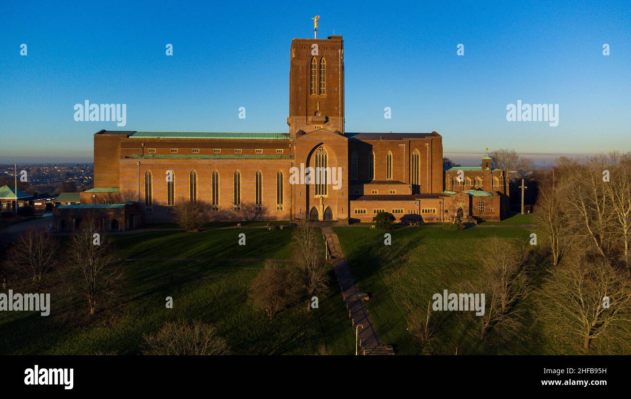 An aerial view of Guildford Cathedral, Surrey, England Stock Photo - Alamy