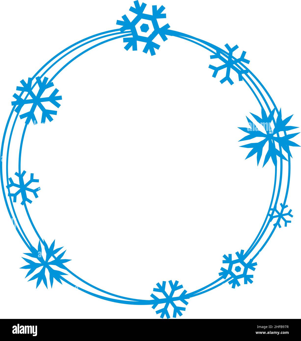 Snowflakes circle frame vector illustration Stock Vector Image & Art ...