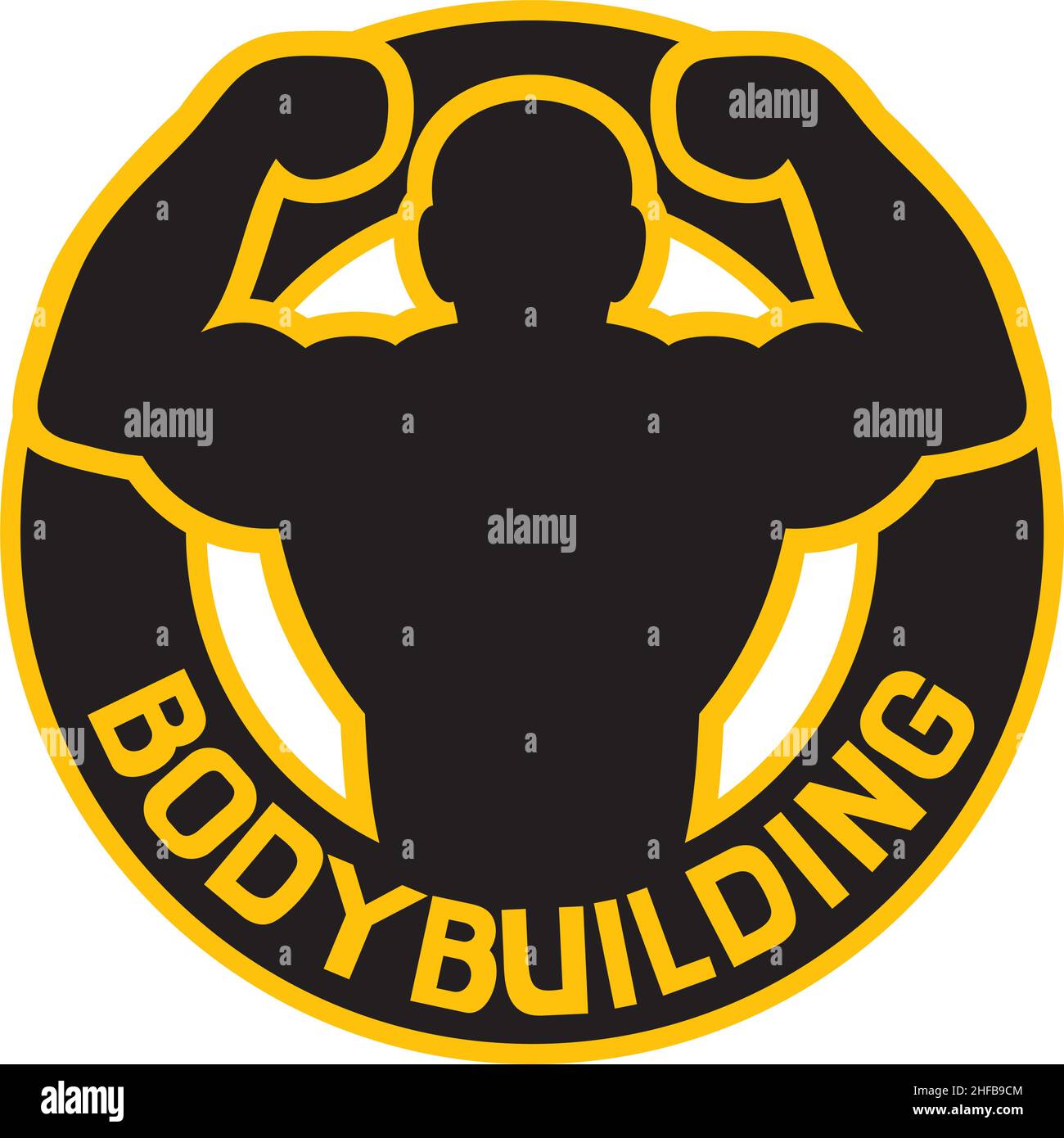 Bodybuilding badge (label). Vector illustration Stock Vector Image ...