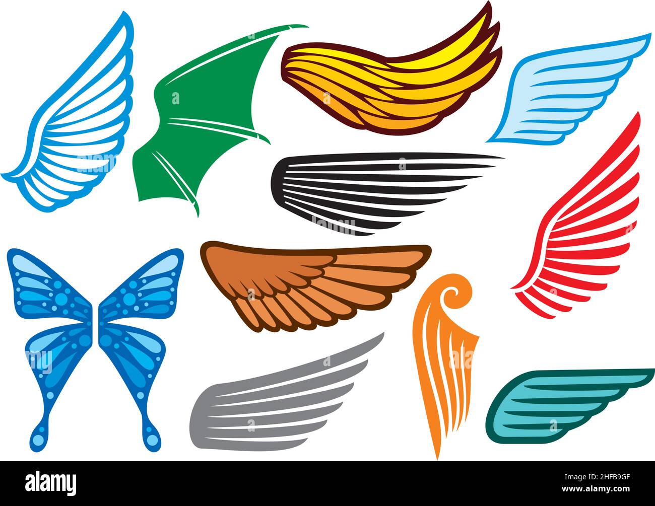 Wings collection vector illustration Stock Vector Image & Art - Alamy