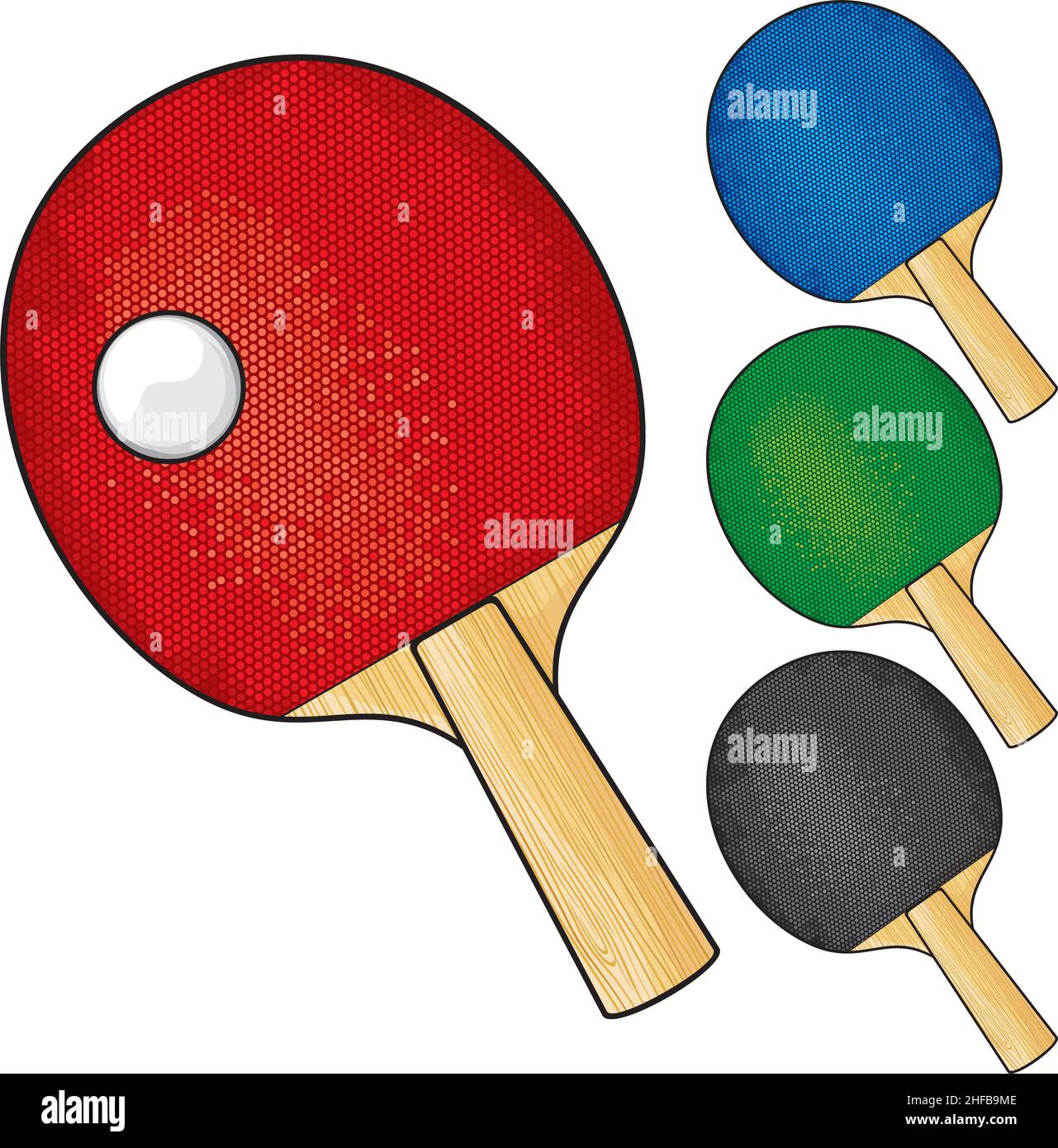Table tennis rackets and ball vector illustration Stock Vector Image ...