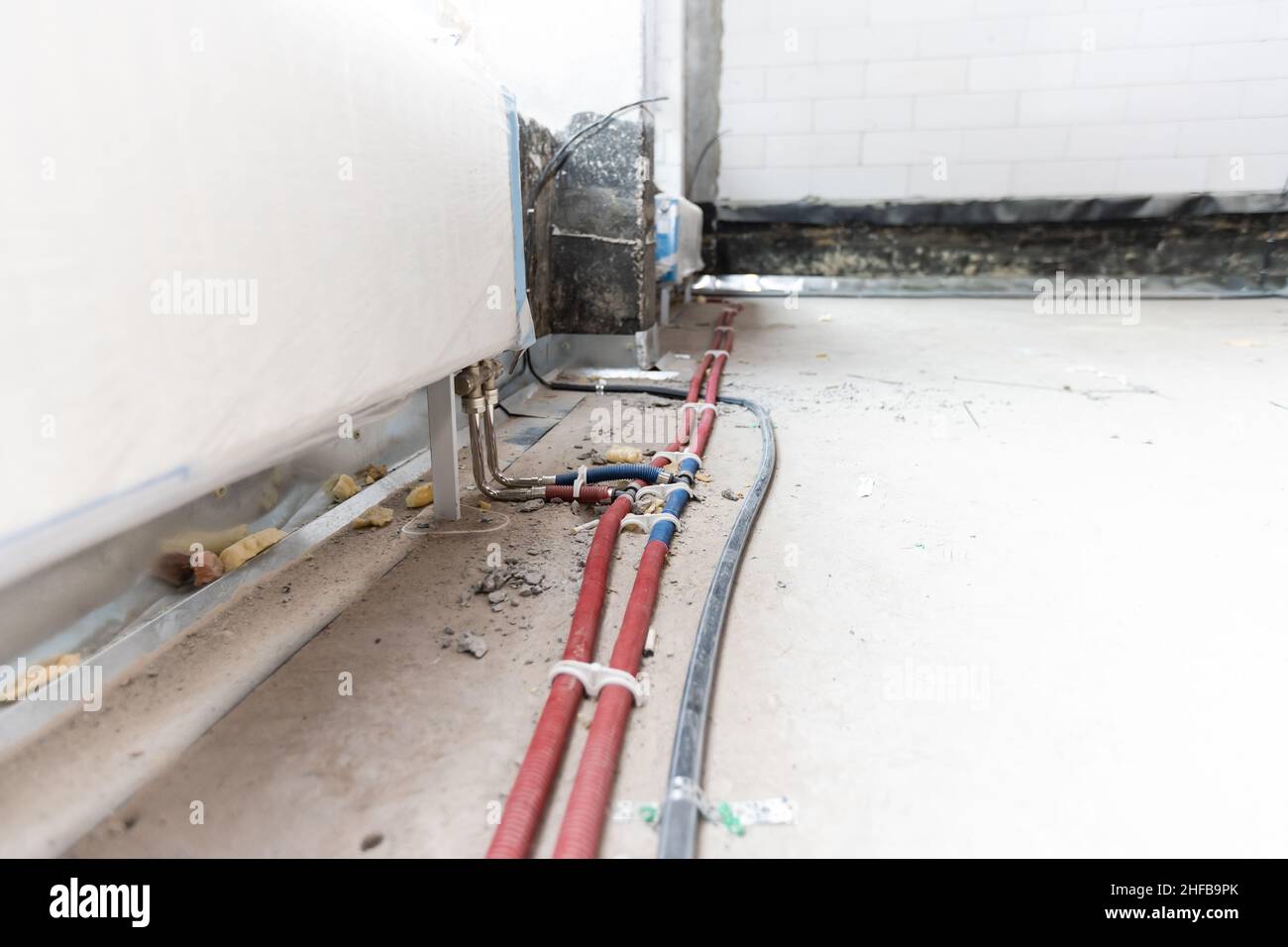 interior construction building site and electrical installation Stock ...