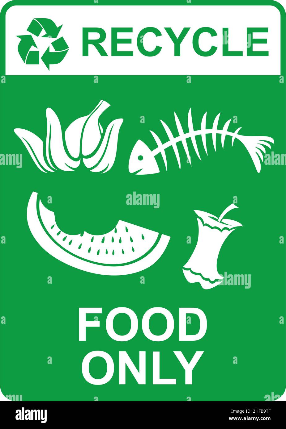 Recycle vector sign - food only vector illustration Stock Vector Image ...