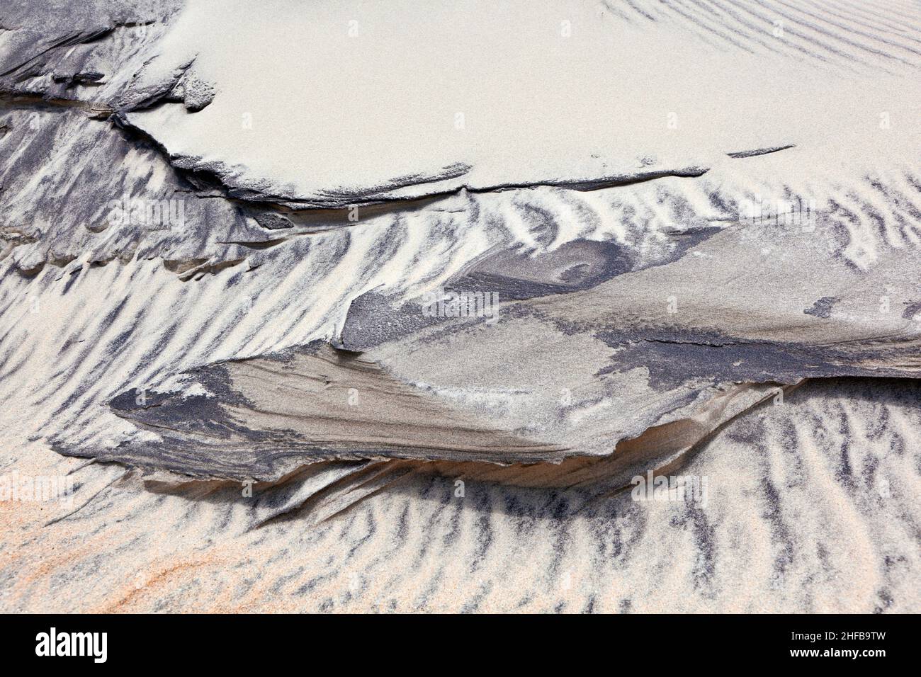 wind forms beautiful structures in the dunes at the beach Stock Photo ...