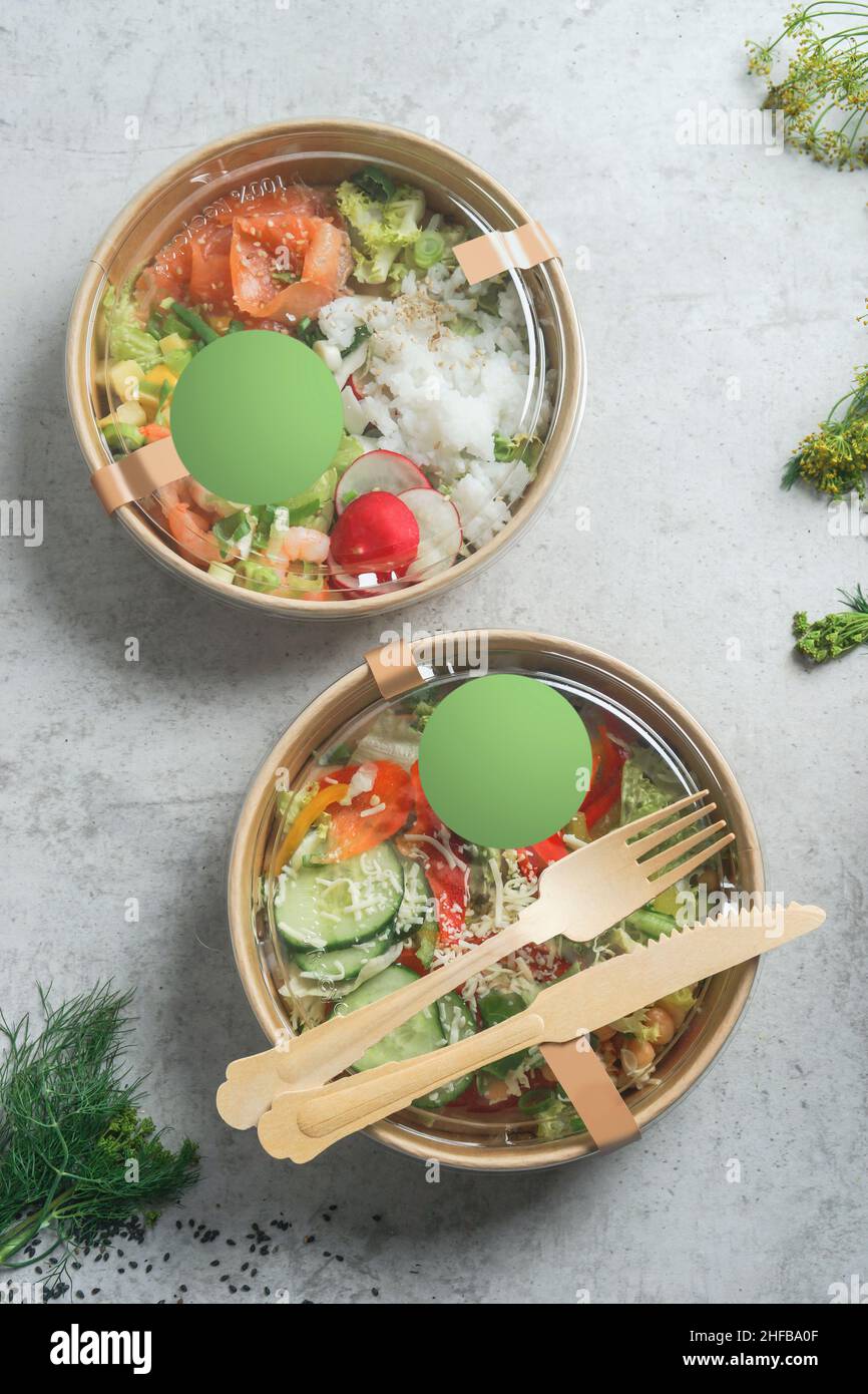 Food background with herbs, oil, salt , wooden spoon and other utensils ...