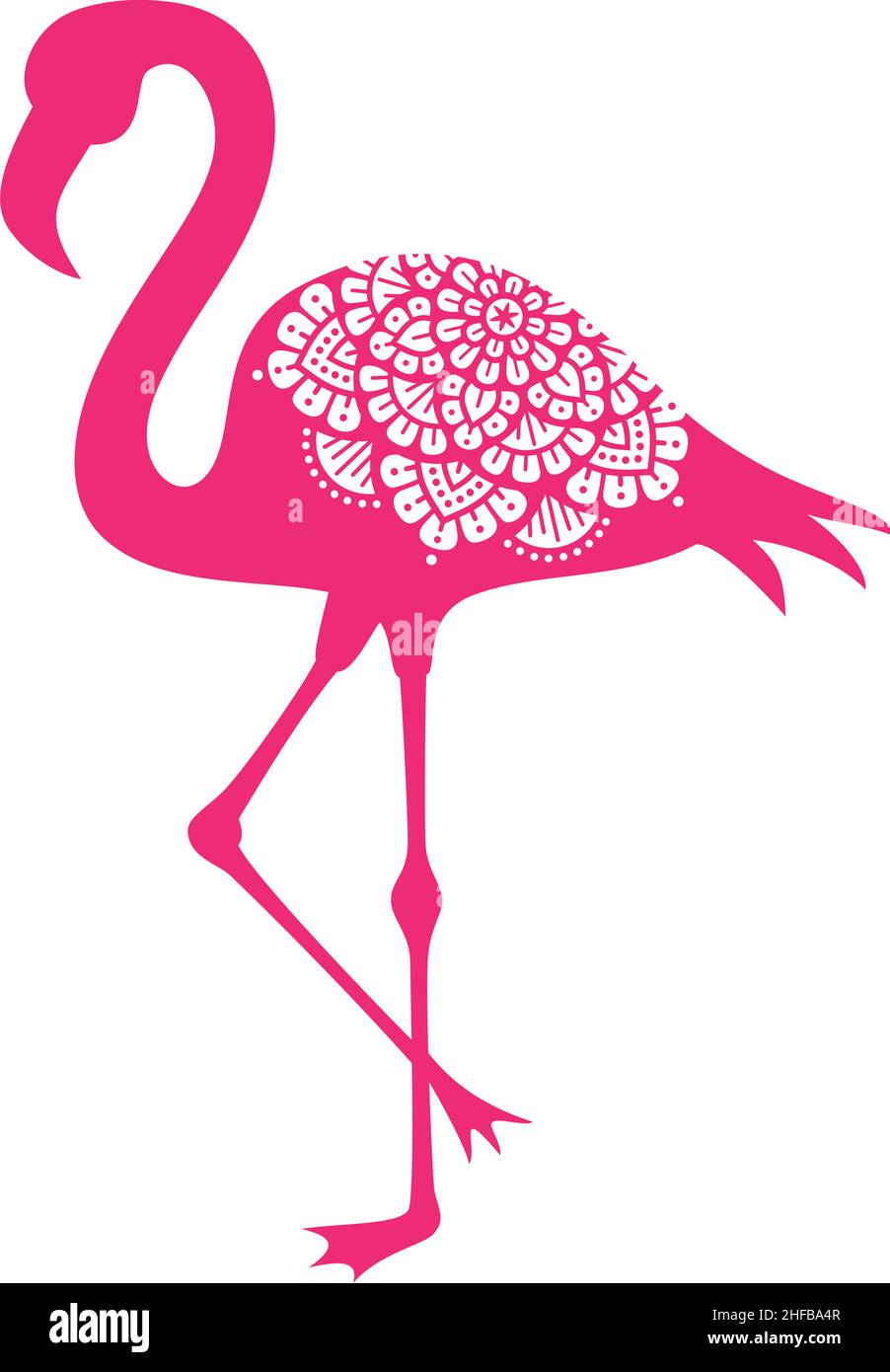Flamingo and mandala vector illustration Stock Vector Image & Art - Alamy