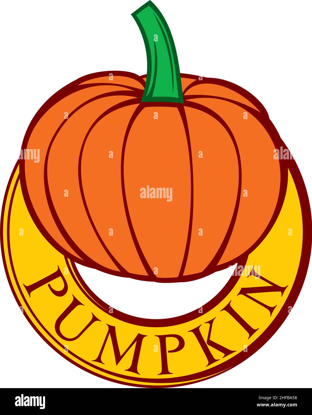 Pumpkin label vector illustration Stock Vector Image & Art - Alamy