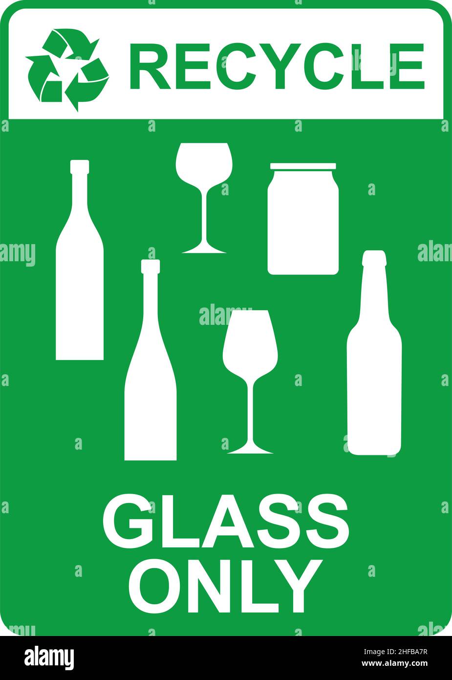 Recycle vector sign - glass only vector illustration Stock Vector Image ...