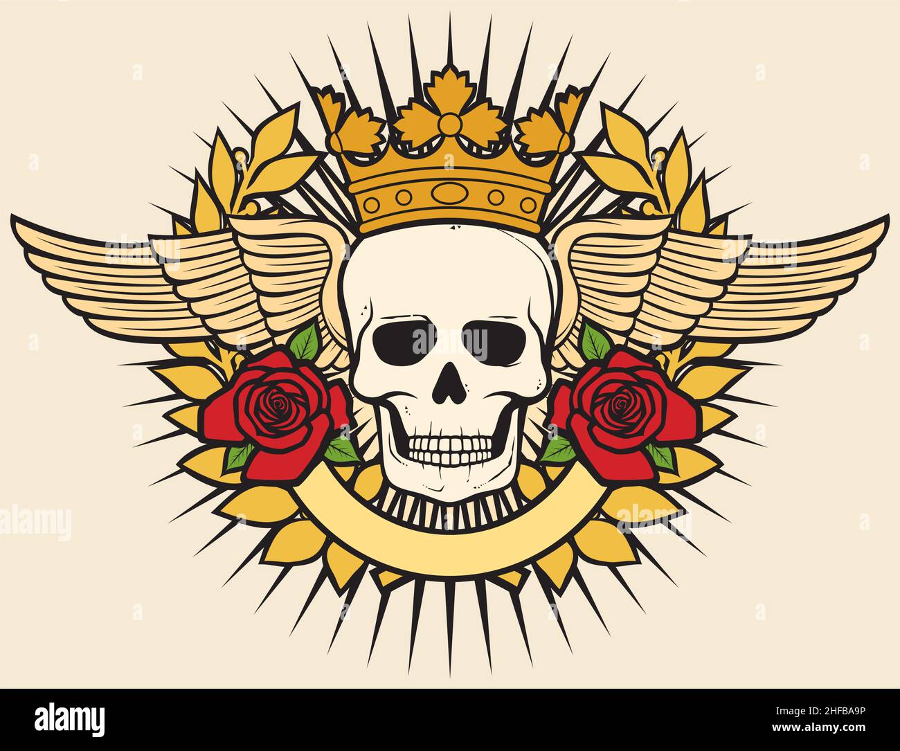 Skull Banner Tattoo Designs